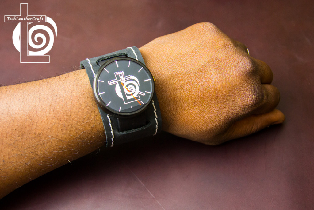 Slip-On SmartWatch Leather Cuff | TechLeatherCraft