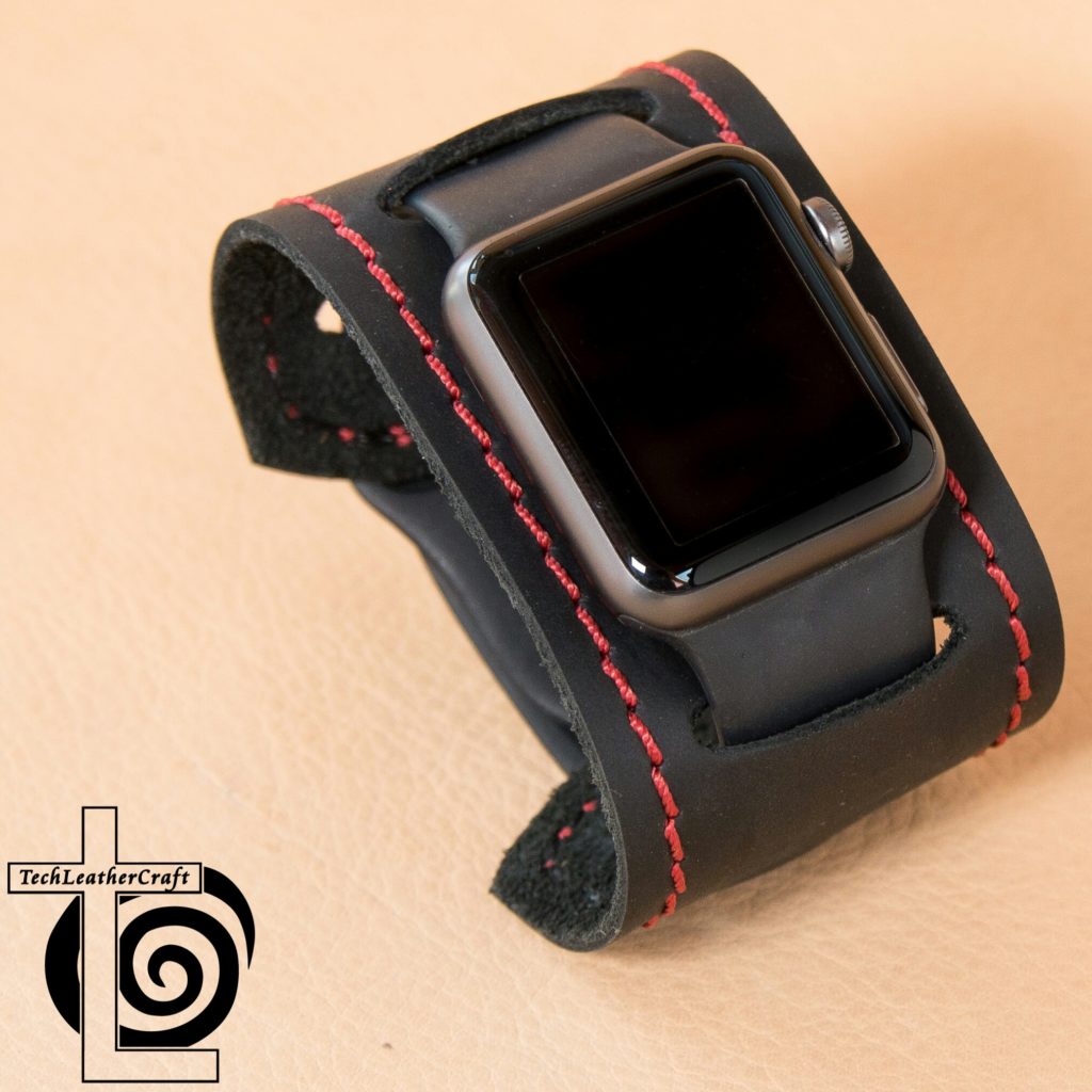 Slip-On SmartWatch Leather Cuff | TechLeatherCraft
