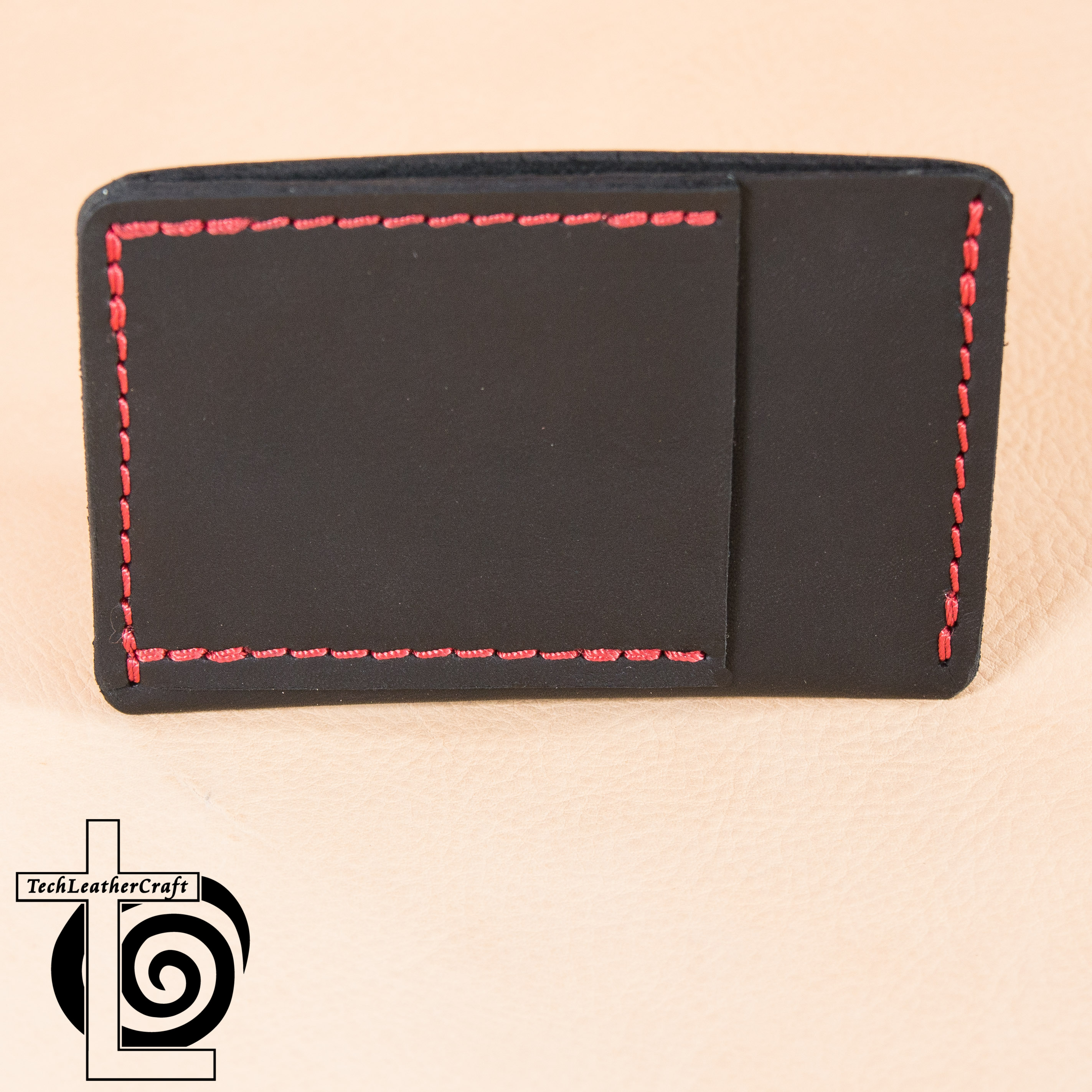 Black Horween Chromexcel Red Stitching UltraSlim Wallet | TechLeatherCraft